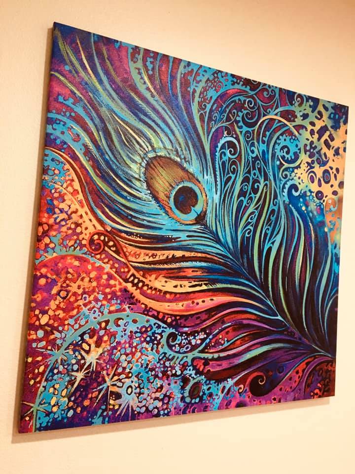 Brand new Peacock Feather Printed Canvas Painting for Home Decor ...